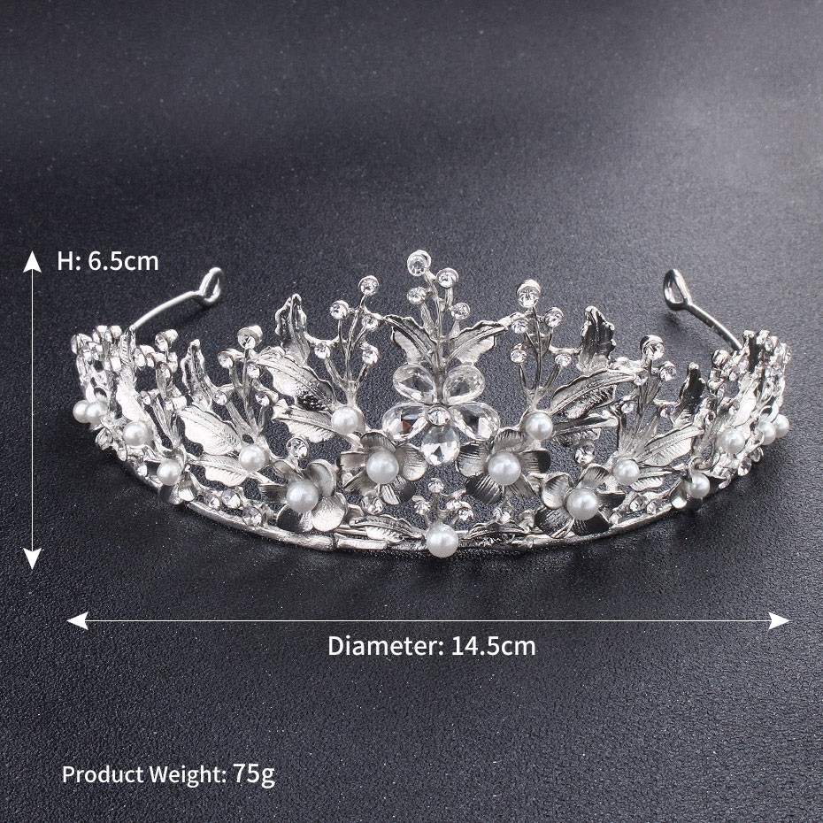 Leaf flower pearl bridal crown 1PCS - Carahair.com
