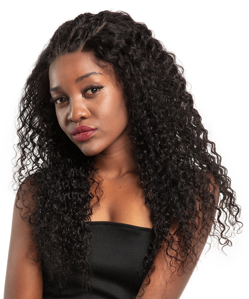 Cara 13x6 Deep Part Deep Curly Lace Front Human Hair Wigs 150 Density