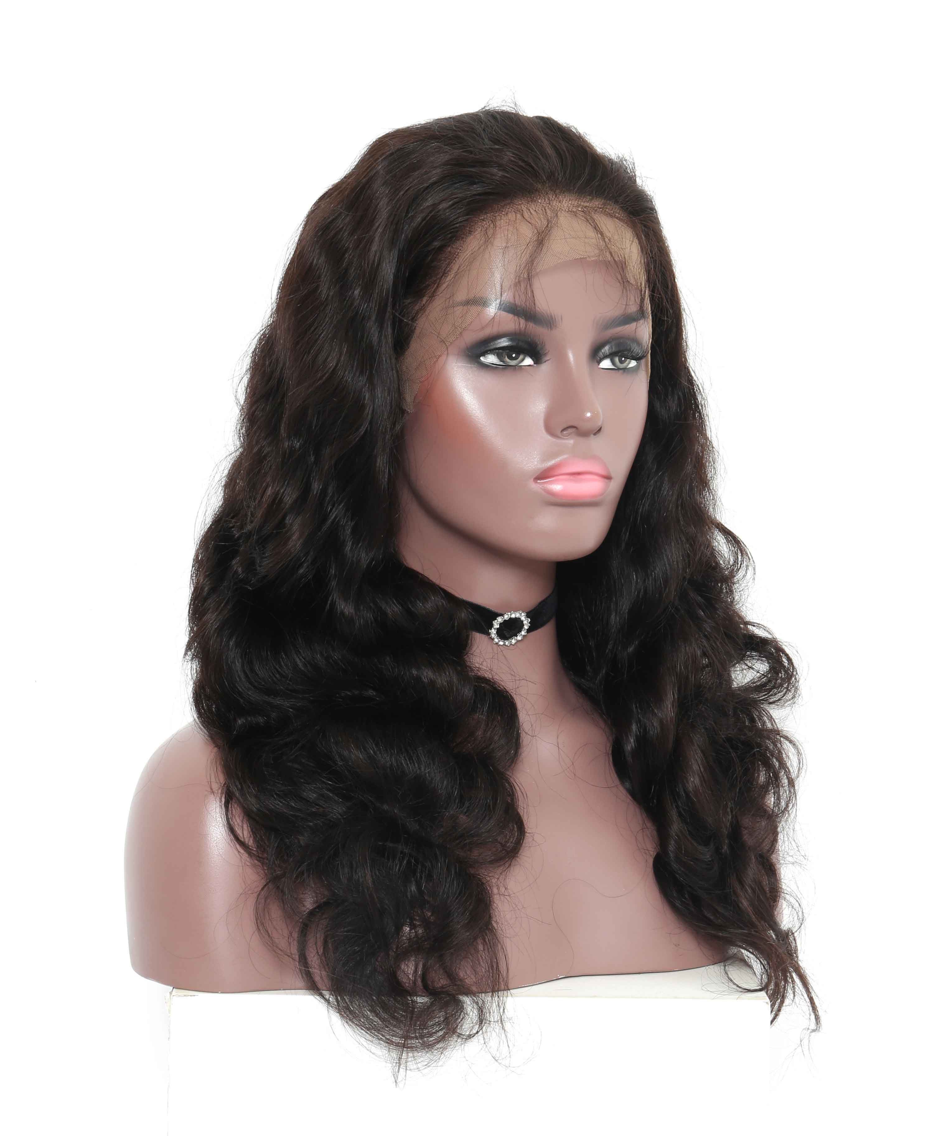CARA Silk Base Wigs Body Wave Full Lace Human Hair Wigs Natural Scalp ...