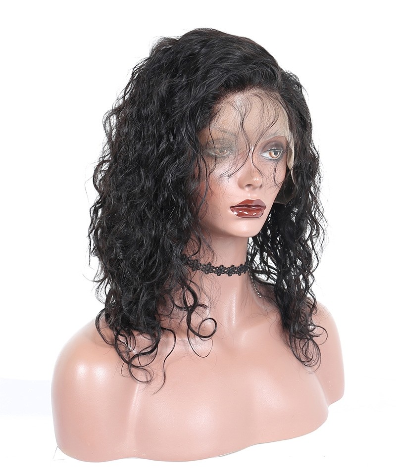 Cara 130 Density Water Wave 13x6 Lace Front Human Hair Wigs Bob Style